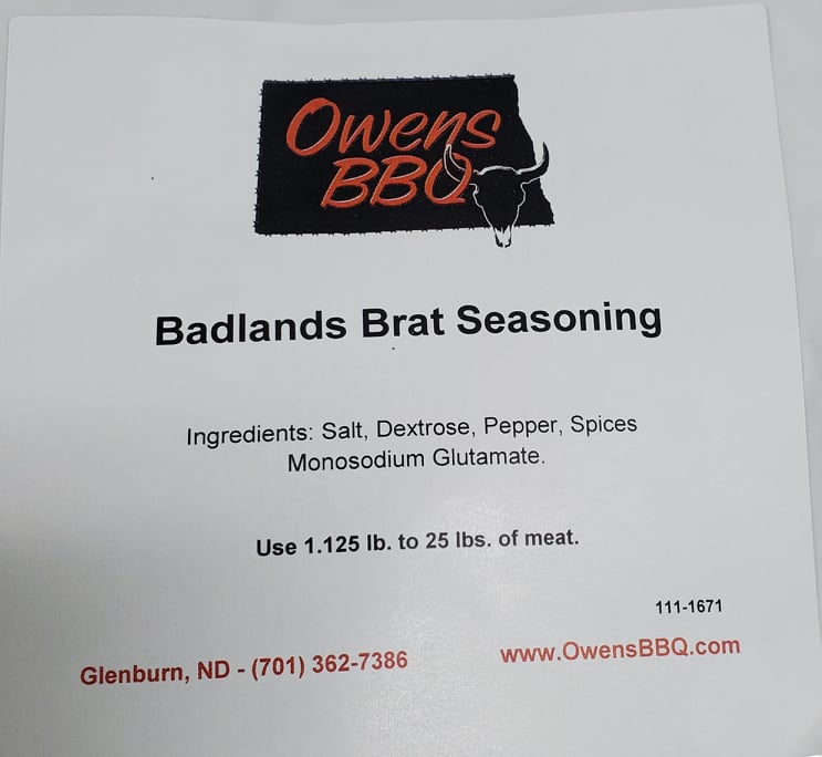 Badlands Bratwurst Seasoning - Owens BBQ