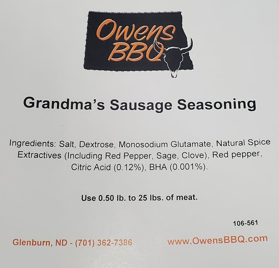 Grandma's Sausage Seasoning - Owens BBQ