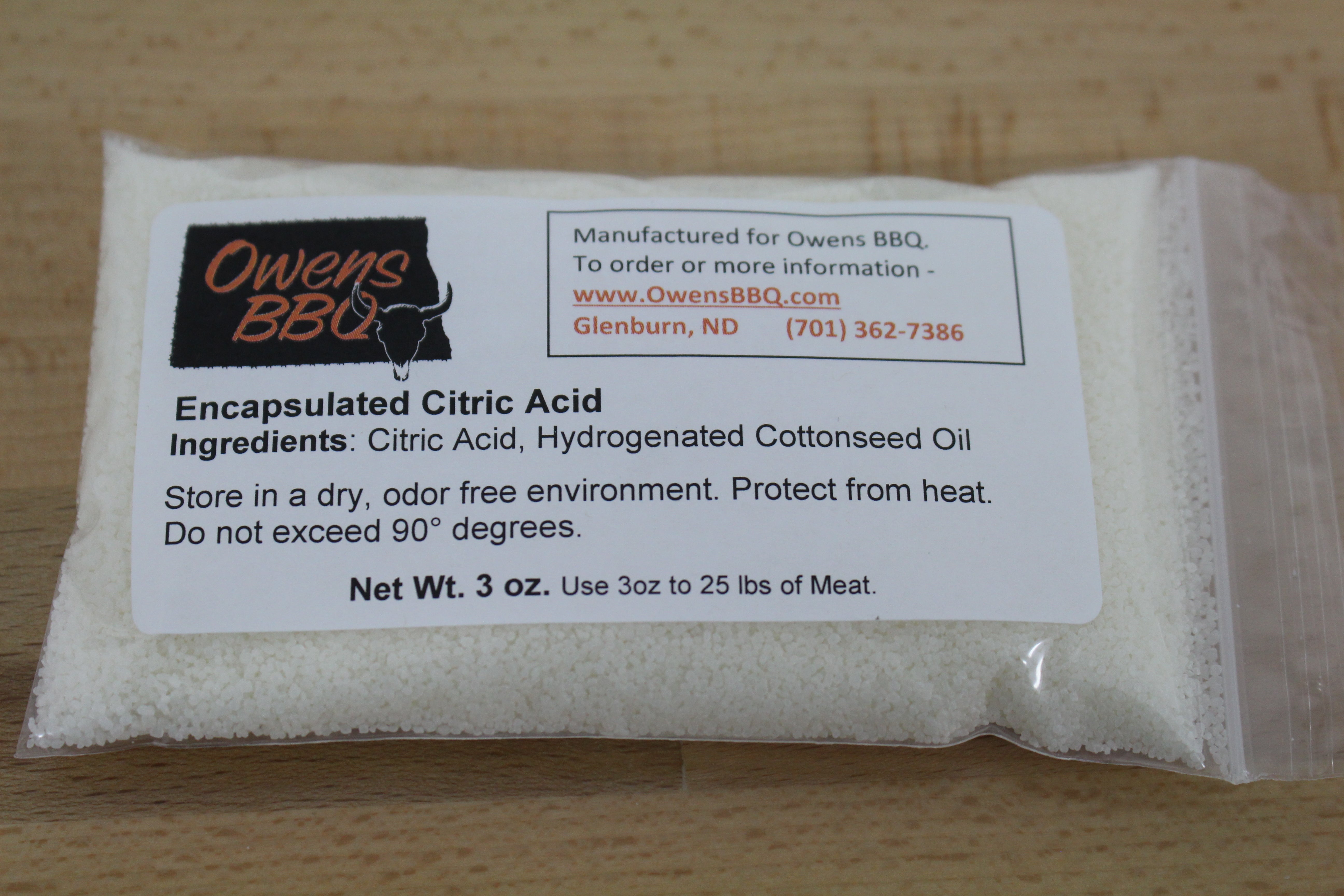 Encapsulated citric acid 3oz - Owens BBQ