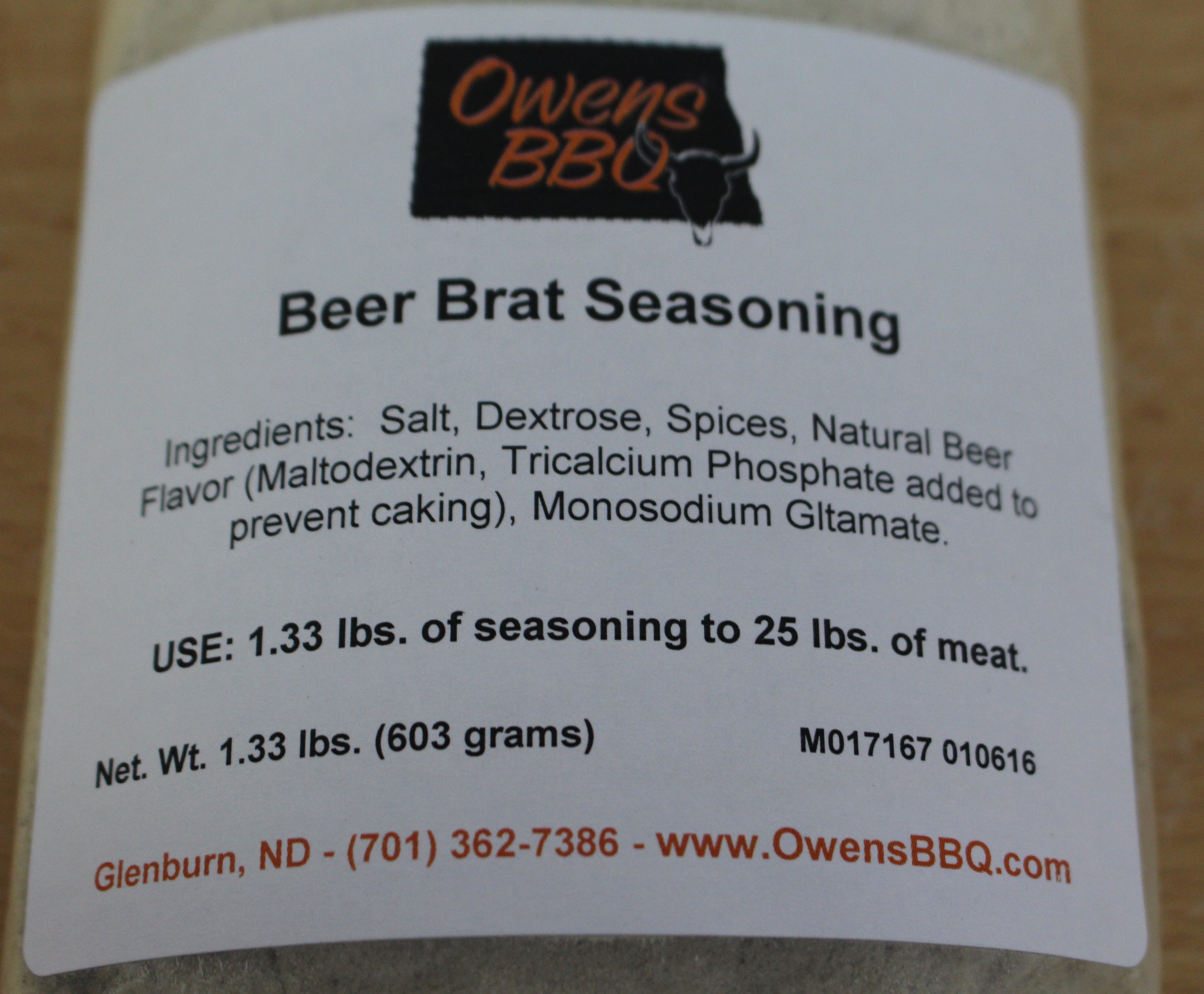 Beer Bratwurst Seasoning - Owens BBQ